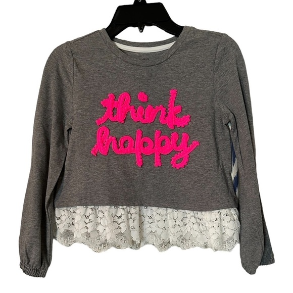 crown & ivy | Shirts & Tops | Crown Ivy Kids Girls Top Grey With Pink ...
